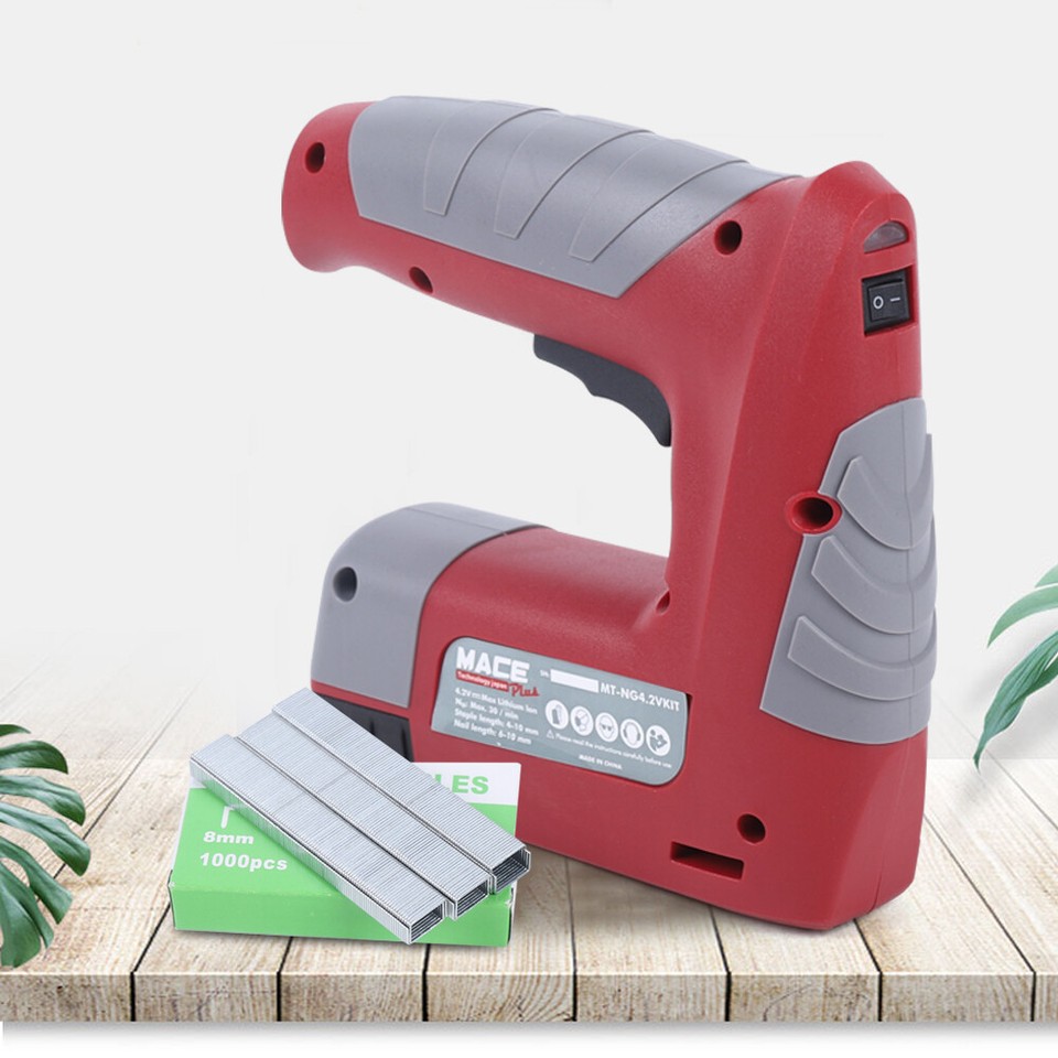 Upholstery Fabric Thin Wood Nailer Tool Electric Staple Nail Gun Tacker ...