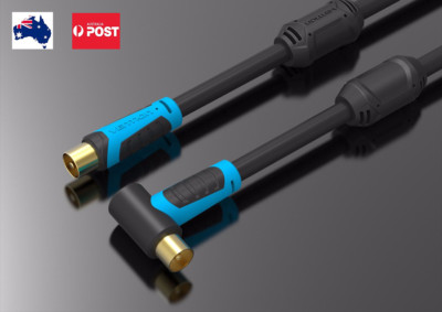 Premium 1M 2M 3M 5M Right Angle TV Antenna Cable Flylead Cord Coax Lead ...