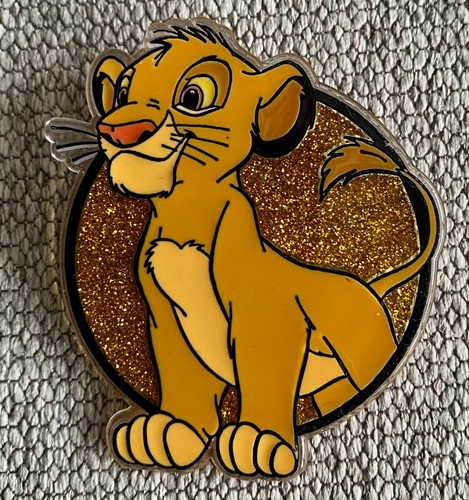 RARE 90s Disney Lion King Young Simba Gold Glitter Pin Brooch Badge ...