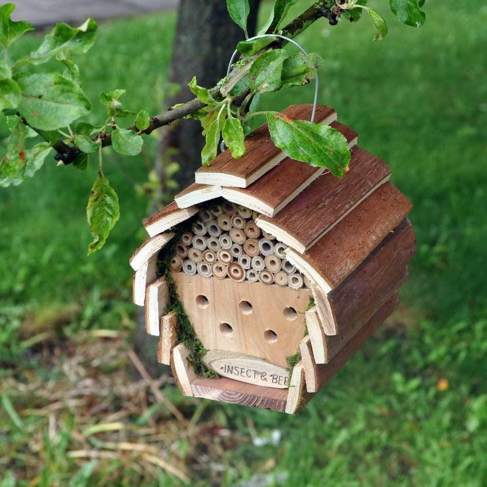 Kingfisher HOTEL2 Wooden Insect and Bee Hotel Hanging Bug House - Brown ...