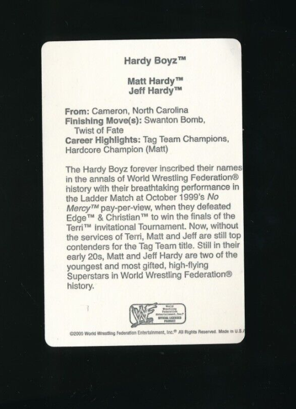 2000 HARDY BOYZ Vending Machine Prism Sticker Jeff Matt Hardy swsw6 | eBay