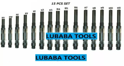 NEW 15 PCS ADJUSTABLE HAND REAMER SET H-V TO H-11 SIZES 1/4 " to 1.1/16 ...