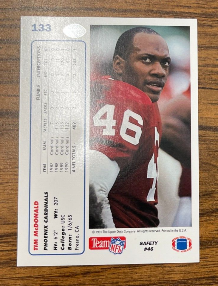1991 Upper Deck Card # 133 Tim McDonald - Phoenix Cardinals | eBay
