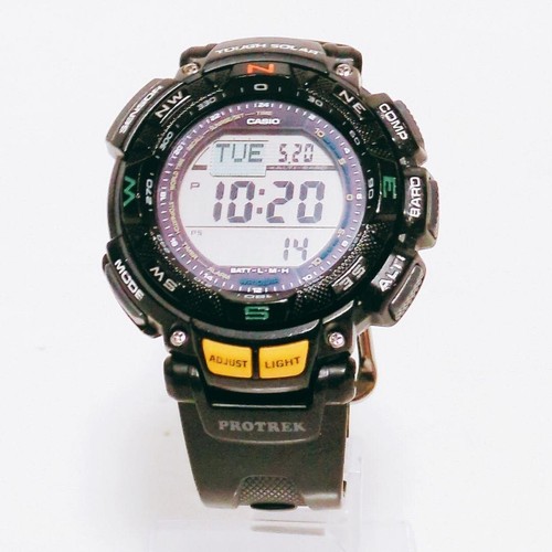 CASIO PROTREK PRG-240-1JF Solar Triple Sensor Digital Black Men's Watch ...