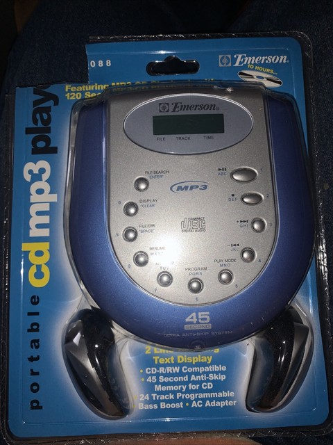 Emerson HD7088 Walkman Portable CD Player Mp3 45 Second Ultra Anti Skip ...