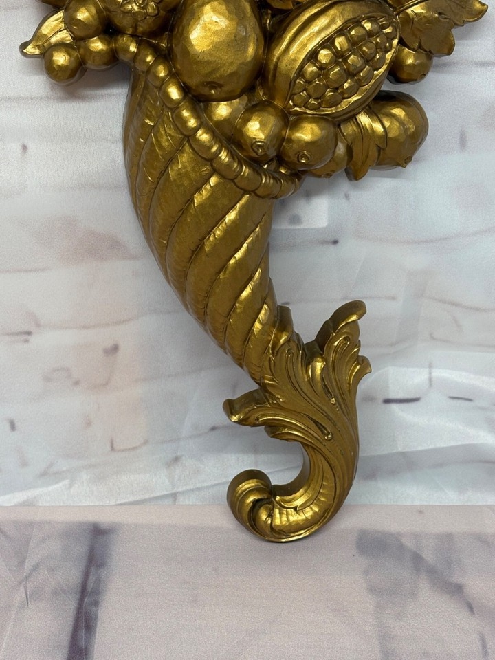 Vintage Pair Syroco Gold Cornucopia Fruits Flowers Wall Décor 1965 Wall ...