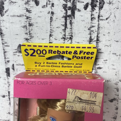 FUN TO DRESS BARBIE DOLL Vintage 1987 NIB Duckwall Alco Price Tag ...