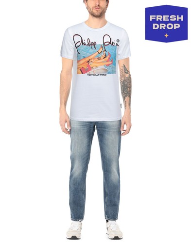 RRP€660 PHILIPP PLEIN PLATINUM CUT T-Shirt Size M Short Sleeves Round ...