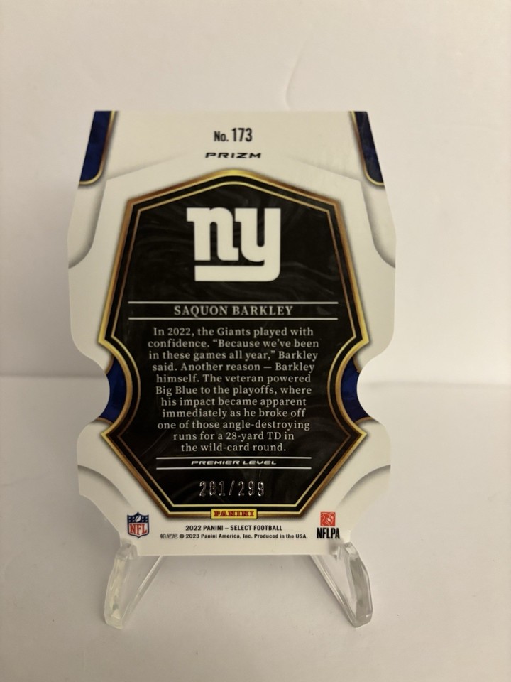 2022 Panini Select - Premier Level Saquon Barkley #173 Neon Green Prizm ...