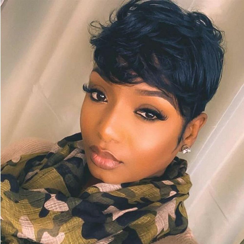 Curly Pixie Cut Wig Short Curly Wig for Black Women Human Hair Short ...
