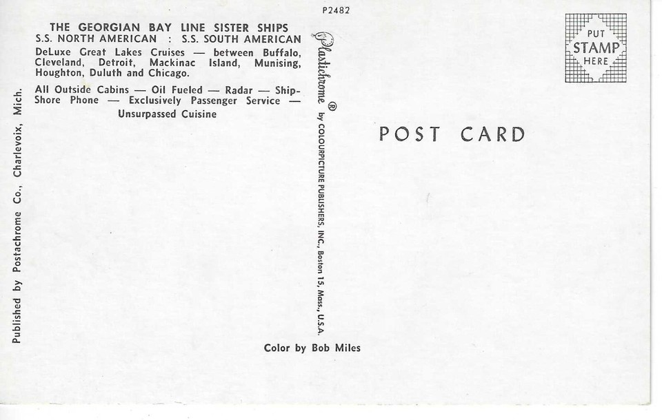 S.S. NORTH AMERICAN Vintage Unused Photo Postcard Georgian Bay Line ...