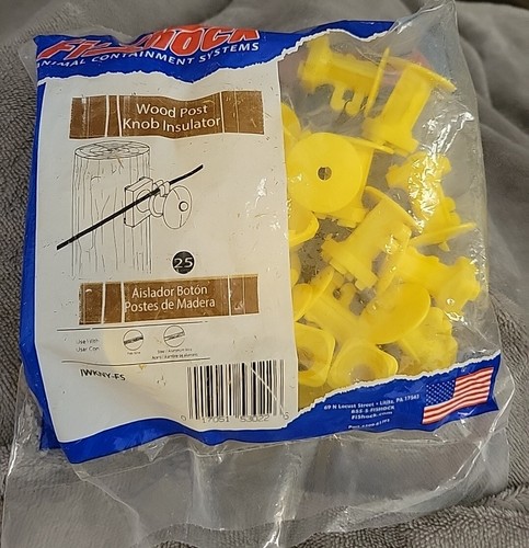 (25-Pk) Fi-Shock Wood Post Knob Insulator Nails Yellow IWKNY-FS | eBay