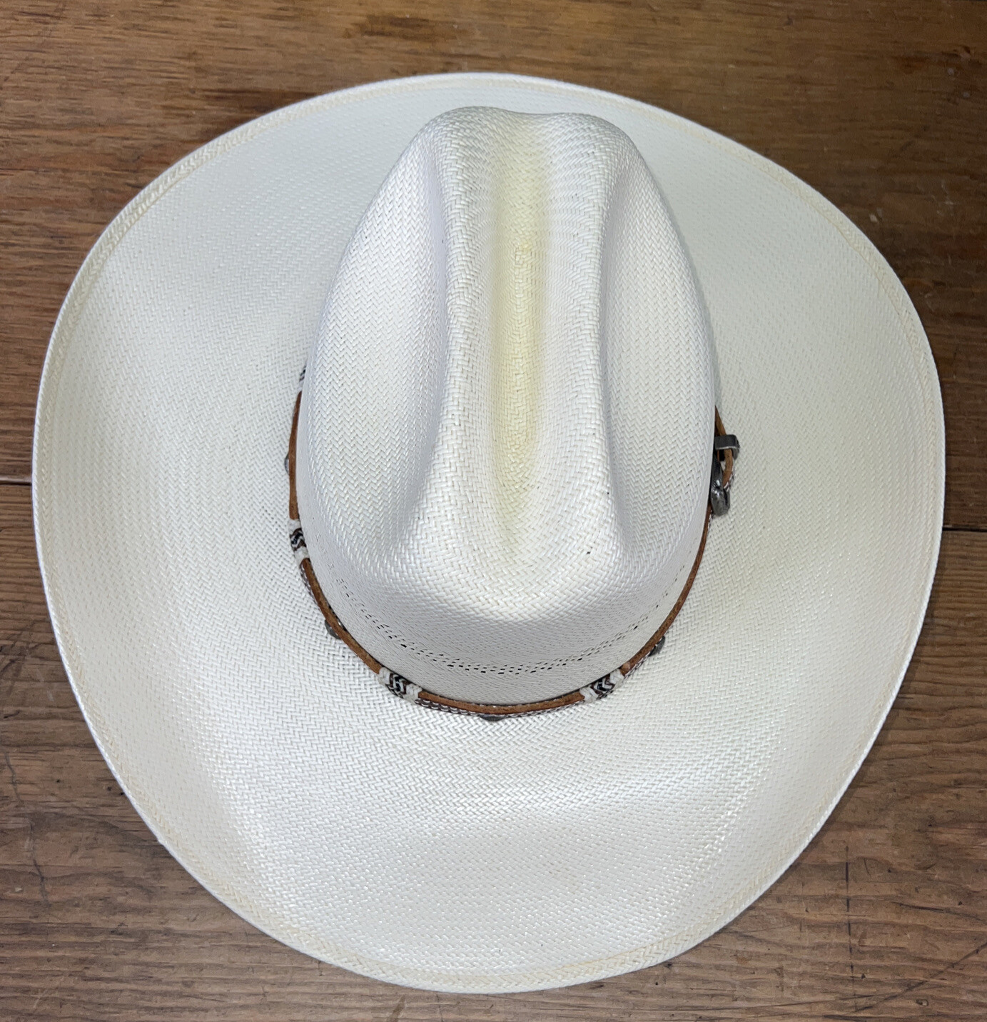 LARRY MAHAN by Milano 10x Straw Western Hat MARSHALL 6 3/4 54 Cavenders ...