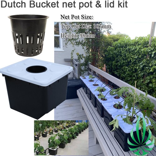 Hydroponic Bato Dutch Buckets With Lid And Net Pot 2/5/10/16/24 Sets ...