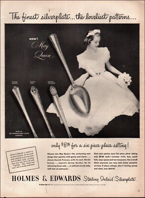 1951 Vintage ad Holmes & Edwards Sterling Inlaid Silverplate Bride 07 ...
