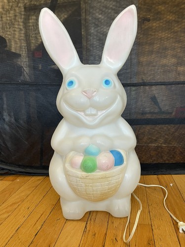Empire Bunny Rabbit Easter Basket Blow Mold 22" Yard Light Decoration ...