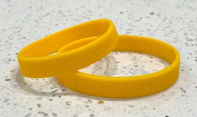 10 Let's Find a Cure Golden Yellow Silicone Wristband Bracelets Sz ...