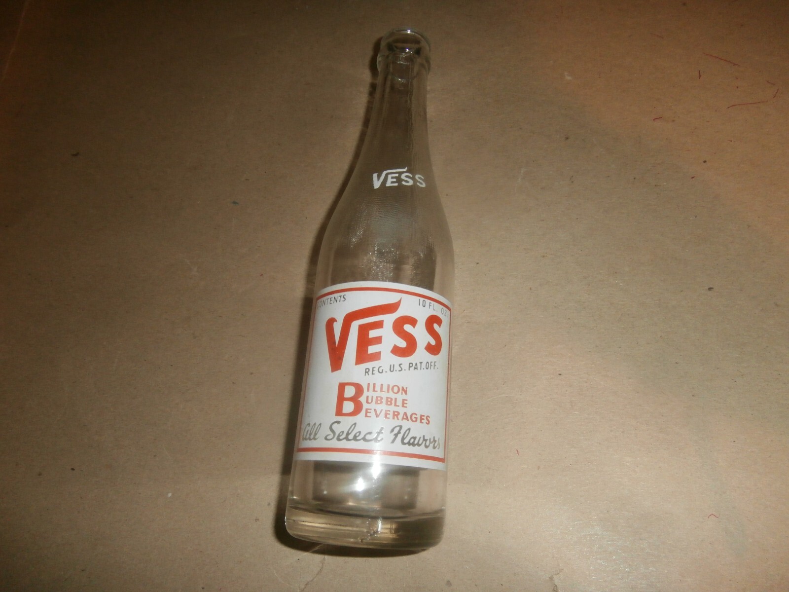 Vintage Glass Soda Bottle Vess Billion Bubble Beverages | eBay