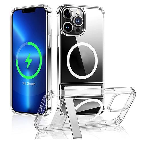 [Pack of 2] Magnetic Metal Kickstand Clear Case Shockproof Anti ...
