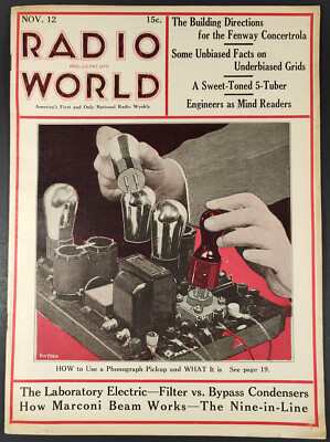 Radio World Magazine November 12, 1927 - Vintage / Antique Rare, HTF ...