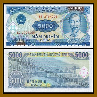 Vietnam (Vietnamese) 5000 (5,000) Dong, 1991 (1993) P-108 Unc | eBay