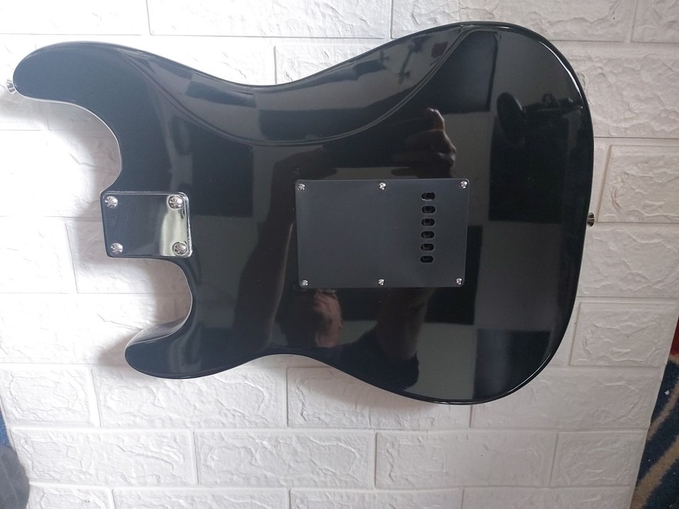 NEW LOADED STRAT BODY STRATOCASTER BLACK W/ BLACK PICKGUARD. FAST ...