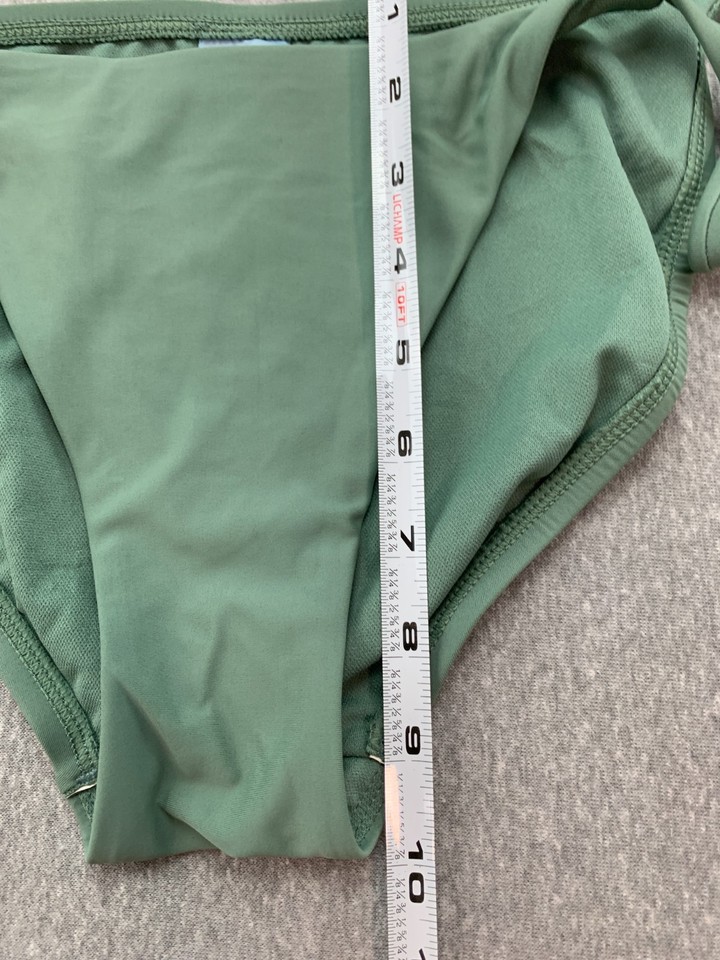 Shade & Shore Low Rise Side Tie Swimsuit Bottom Womens L Moss Green ...