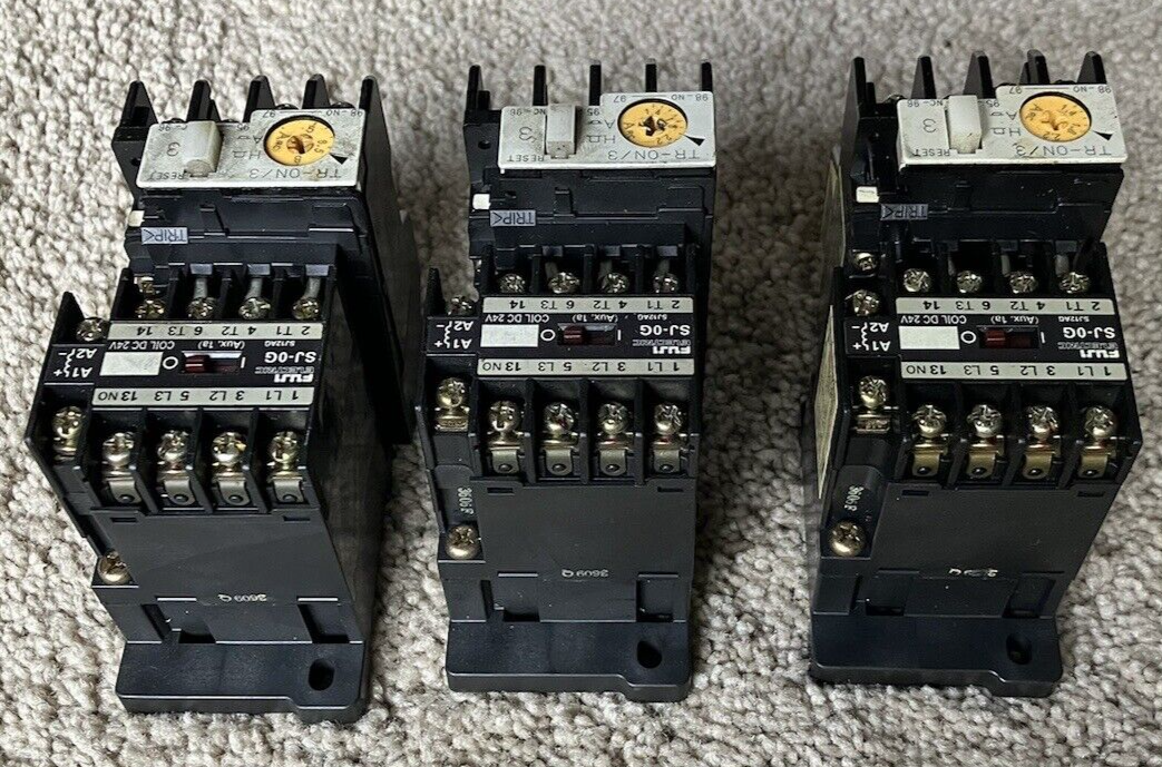 Lot of 3 - FUJI ELECTRIC motor STARTER 24 VDC Coil SJ-0G with .48-72 A ...