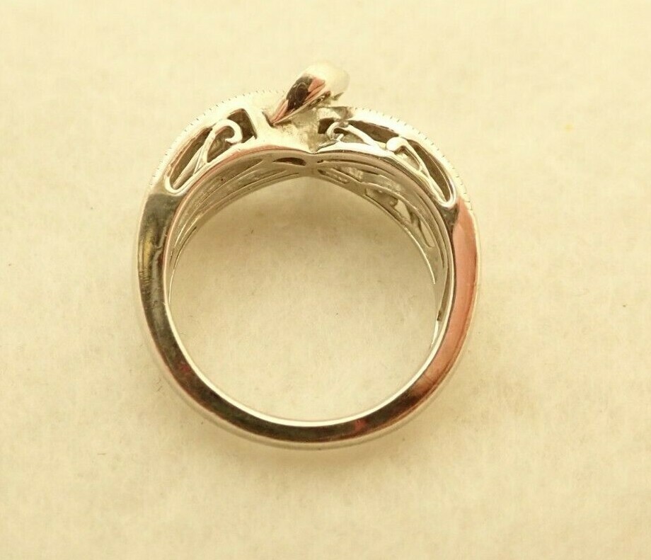 Baguette & Round Diamond Sterling Silver SUN Band Ring Sz 7 | eBay