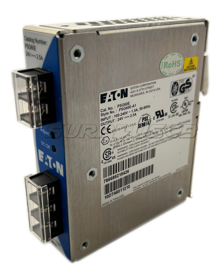 Eaton PSG60E Power Supply, 60W, 1Ø, 100-240V input, 24 Vdc ± 2% output ...