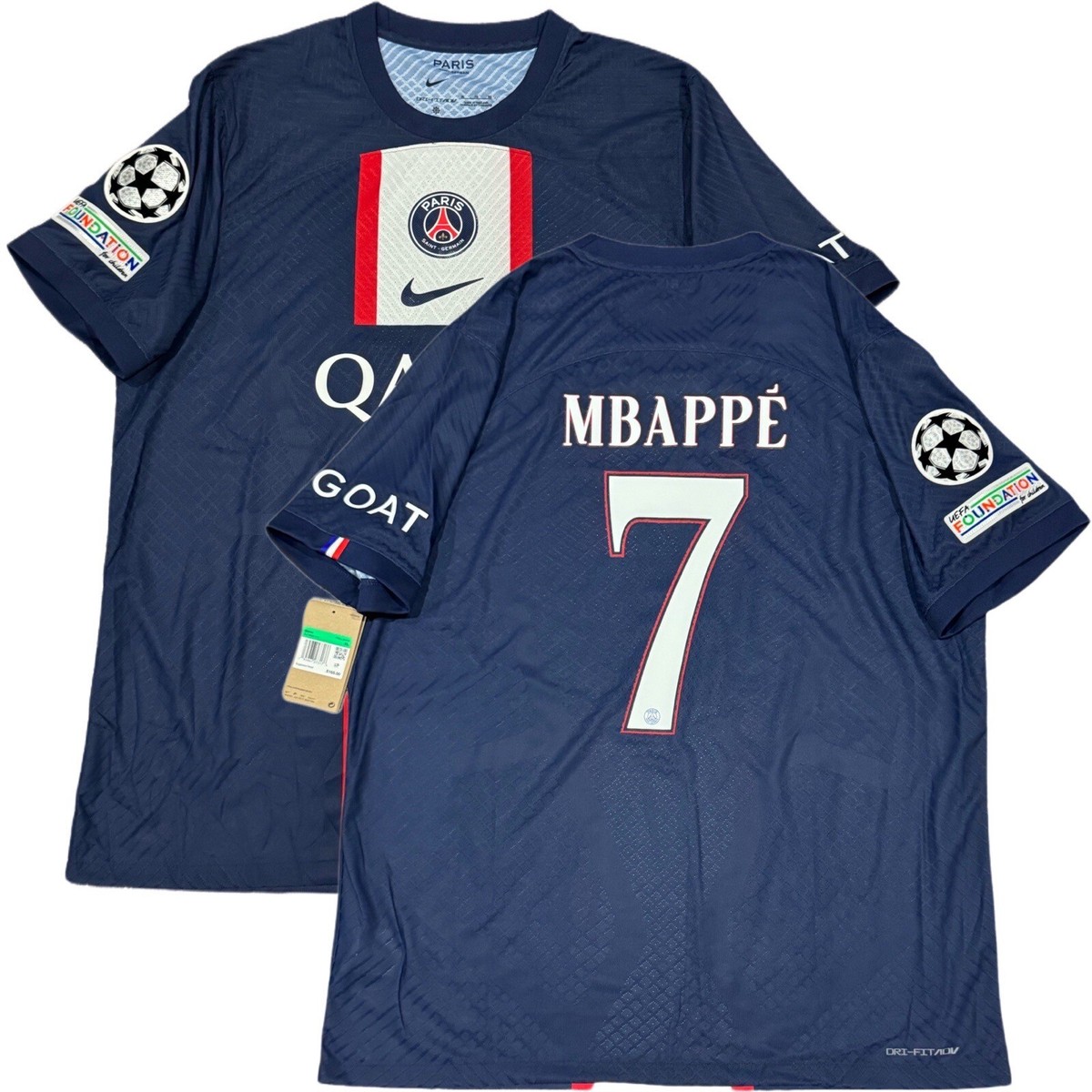 2022/23 PSG Authentic Home UCL Jersey #7 Mbappe XL Nike 2022/23 PSG Authentic Home UCL Jersey #7 Mbappe XL Nike