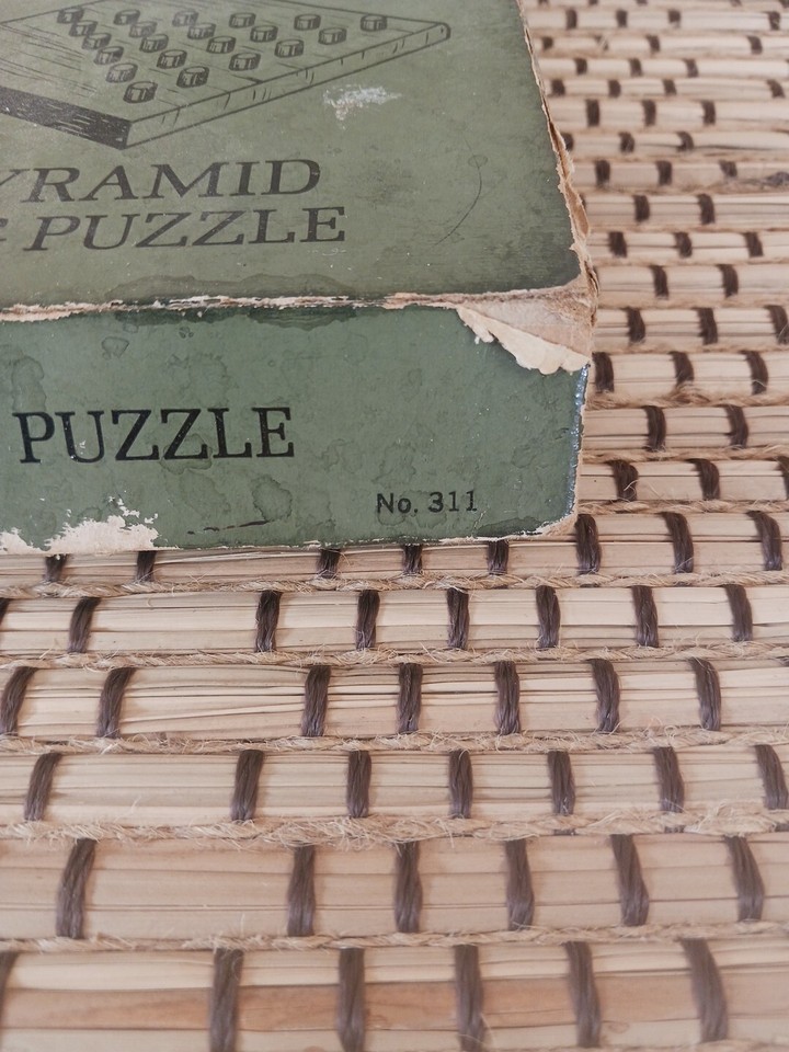 Vintage Pyramid Peg Puzzle Crestline 1960's Solid Walnut Wood Brain ...
