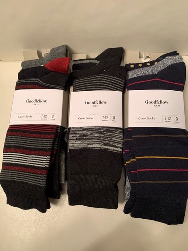 3 New Packs of GOODFELLOW & Co Super Soft Crew Socks 3 Pair Pack Shoe ...