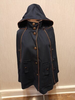 Ladies new Coercion branded navy blue with peach trim jacket cape size ...