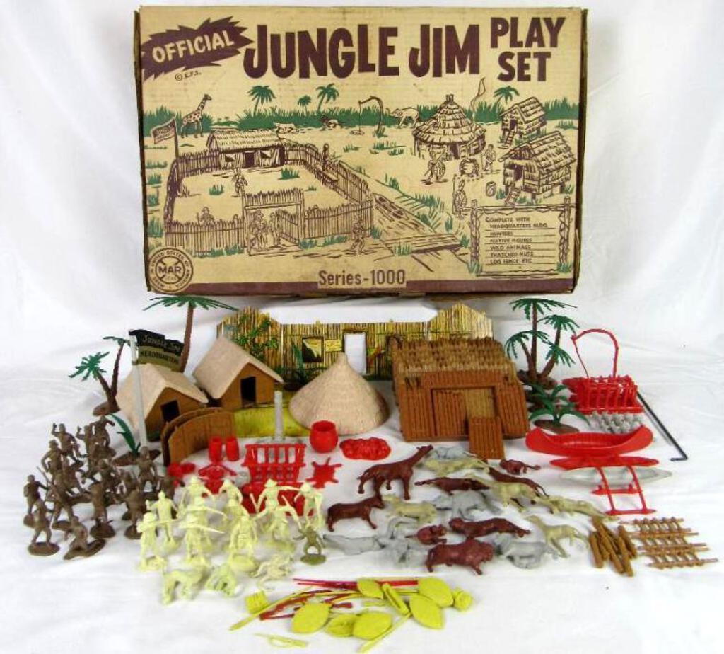 SCarce Rare 3706 VINTAGE 1950S MARX JUNGLE JIM PLAYSET Series 1000 DL ...
