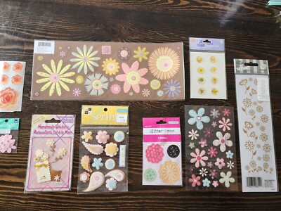 Flowers LOT Stickers Embellishments Jolee's DCWV Daisy Rose Spring ...