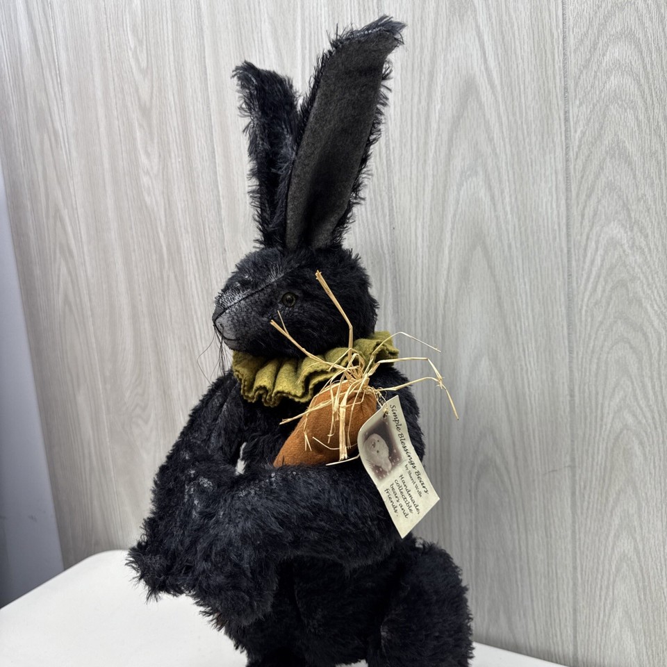 OOAK Sheryl Wells German Mohair 25" Primitive Hare with Carrot ...
