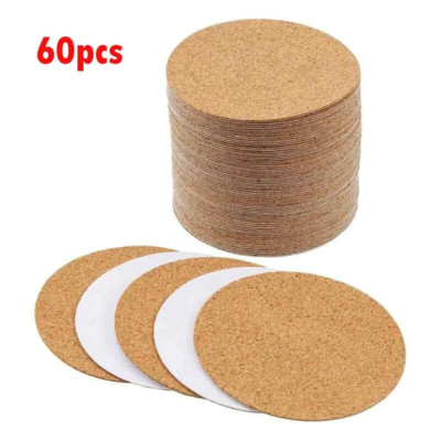 60pcs Self Sticker Cork Coasters Backing Sheets 10cm/3.94 Inches ...