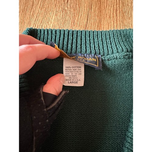 Andrew Rohan Vtg Green V Neck Sweater Size Large | eBay