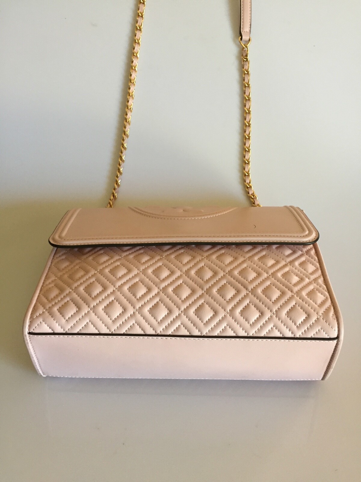 TORY BURCH Fleming Shell Pink Leather Convertible Sho… - Gem