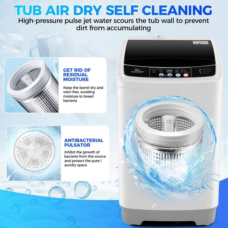 Full Automatic Washing Machine 17.8 lbs Washing Machine w/10 Wash ...