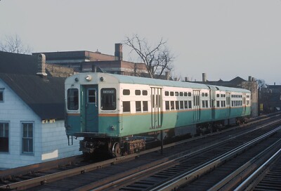 CTA 2-car train approaching Belmont Ave. Station on April 9, 1966 5 x 7 ...