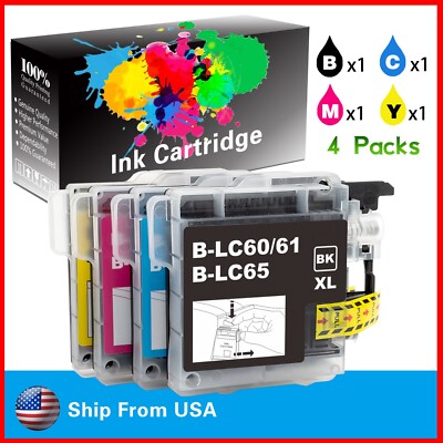 (4PK,BCMY) LC65 Ink Cartridge LC65BK LC65C LC65M LC65Y for MFC-5895cw ...