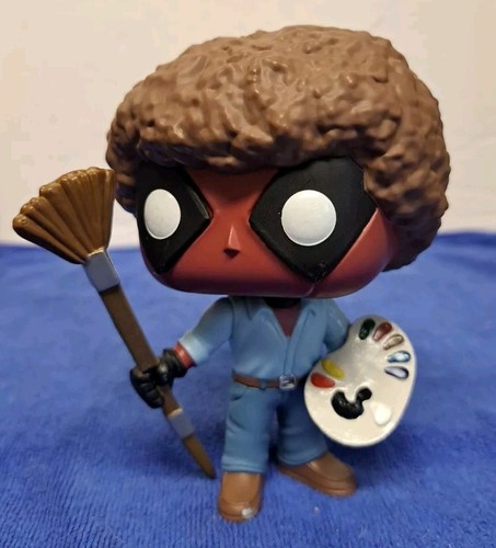 Marvel Funko Pop Deadpool Bob Ross Artist Vinyl Bobble Head Figure Toy ...