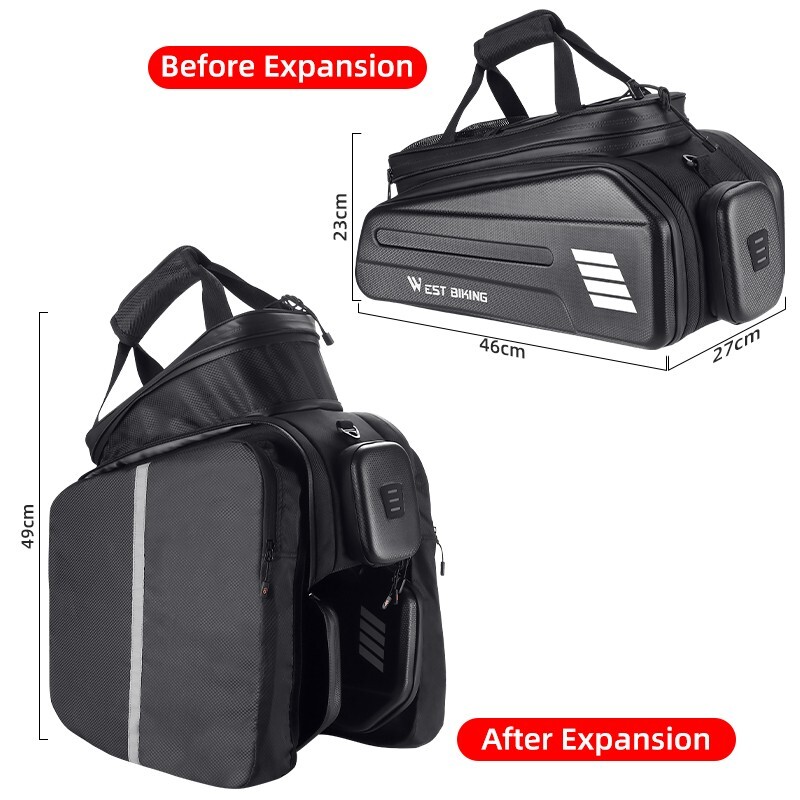 WEST BIKING Waterproof E-bike Battery Bike Pannier Hard Shell Bicycle ...