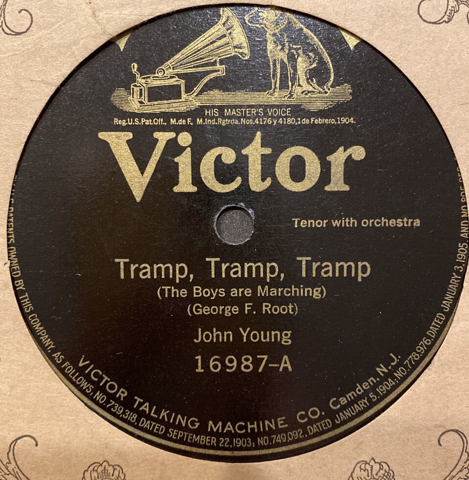 1912 OLDIE - JOHN YOUNG 78 rpm VICTOR 16987 TRAMP TRAMP TRAMP Sleeve E+ ...