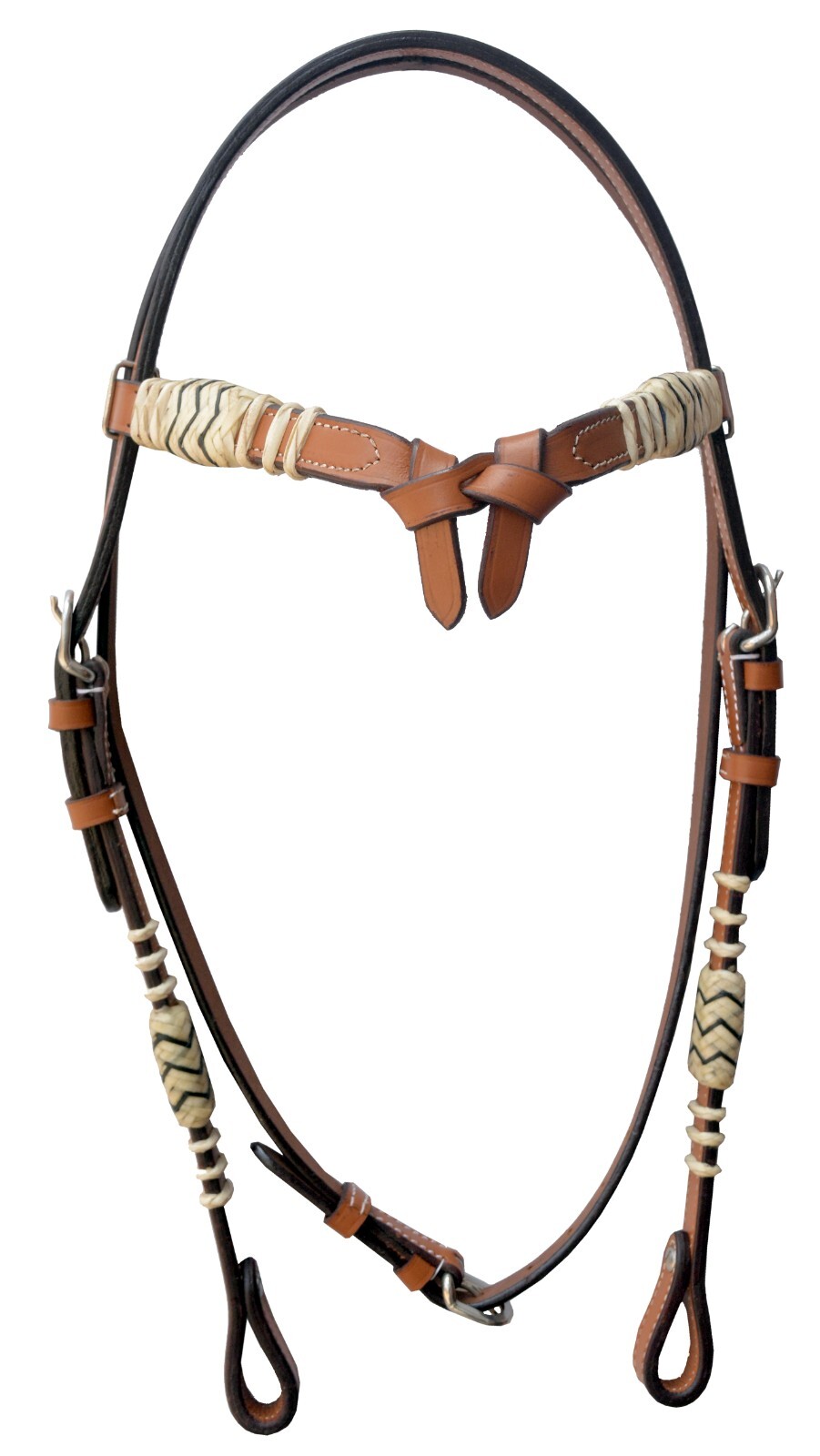 Horse Light Western Leather Headstall Rawhide Futurity Knot Browband ...