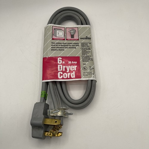 Electric Dryer Power Cord - 3 Prong 6 foot 30 amp 10/3 - 3 Wire ...