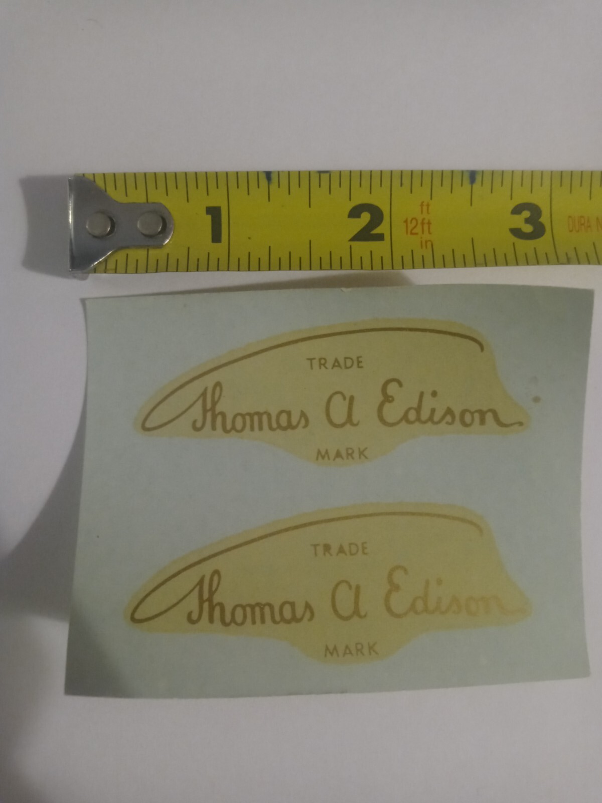 (2)Thomas A. EDISON PHONOGRAPH Signature Decal For Restoration. USA | eBay