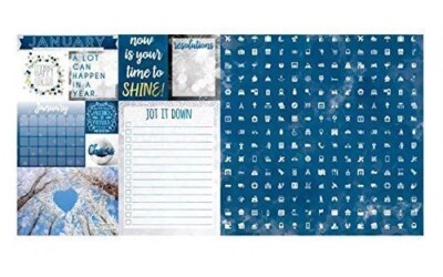 January Calendar Girl 12x12 Scrapbook Paper 5pc Double Sided - by Bo ...
